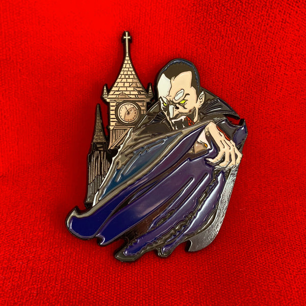 Classic Monsters Dracula Enamel Pin - Pixel Elixir