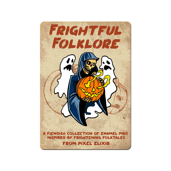 Frightful Folklore Halloween Reaper Enamel Pin - Pixel Elixir