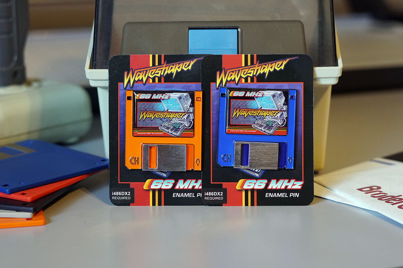 Waveshaper 66mhz Synthwave Retrowave Outrun Floppy Disk Enamel Pin ...
