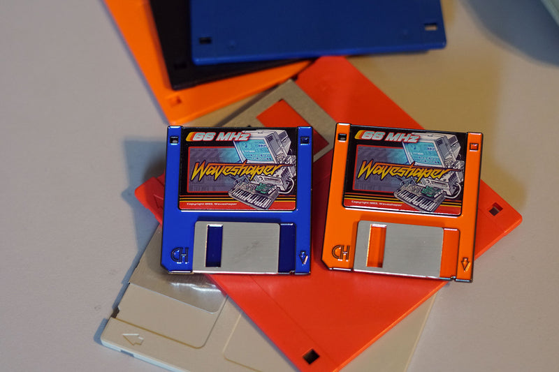 Waveshaper 66mhz Synthwave Retrowave Outrun Floppy Disk Enamel Pin ...